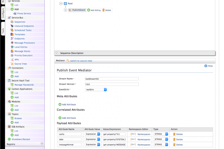 Main sequence adaptation for WSO2 ESB Analytics - Yenlo